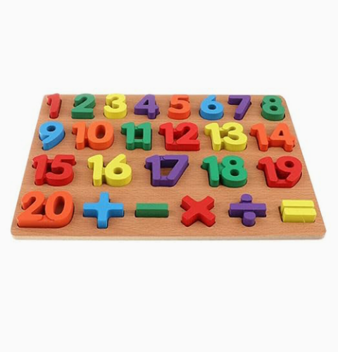 Wooden Number Board 1–20 and Wooden Alphabet ABC Puzzle Combo ...